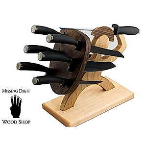 Spartan Knife Set - Chef's Edition - 8-piece, Handmade, Heavy Steel Professional Knife Set - American Maple & Walnut