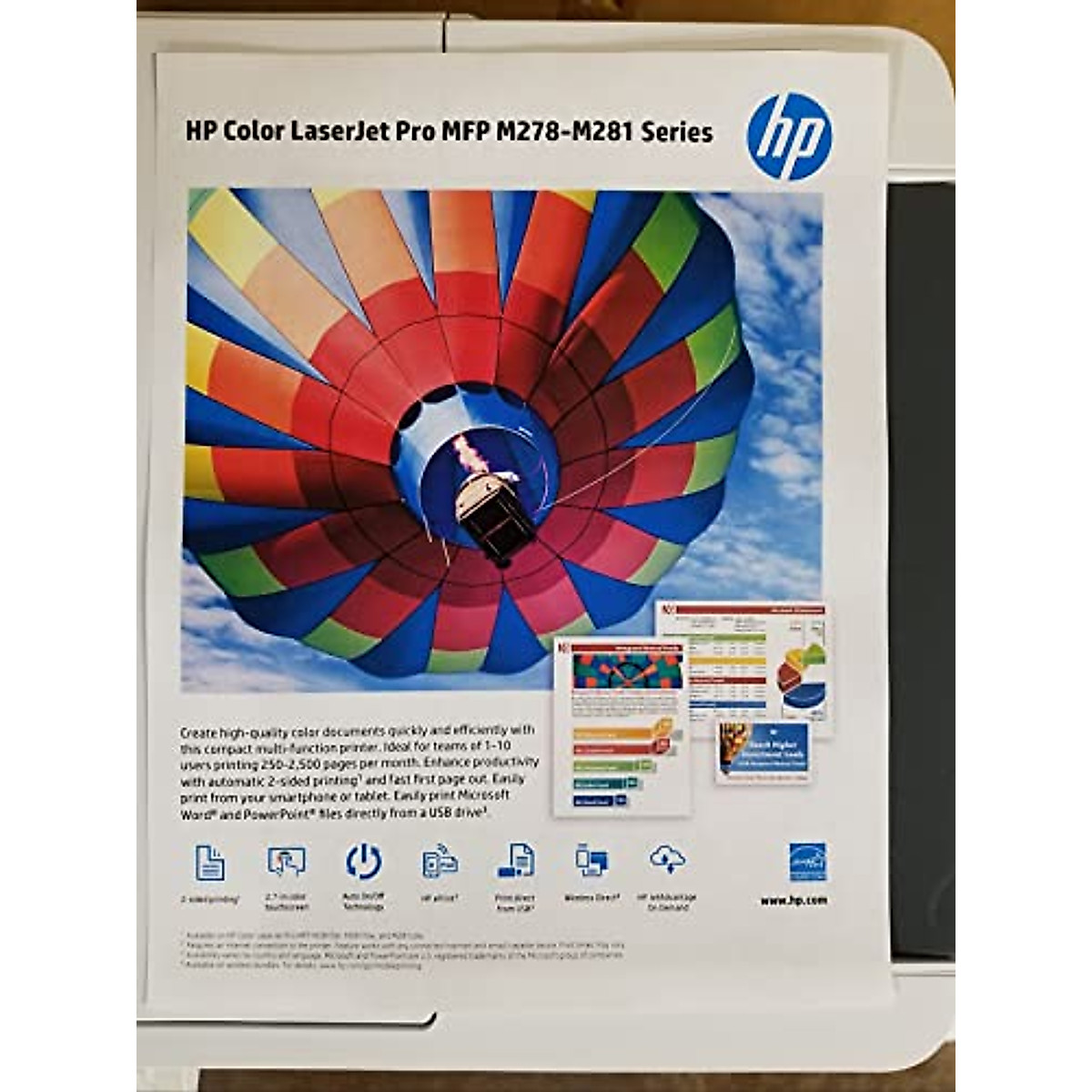HP LaserJet Pro M281cdw Wireless Color Printer (HEWT6B83A) (Renewed)