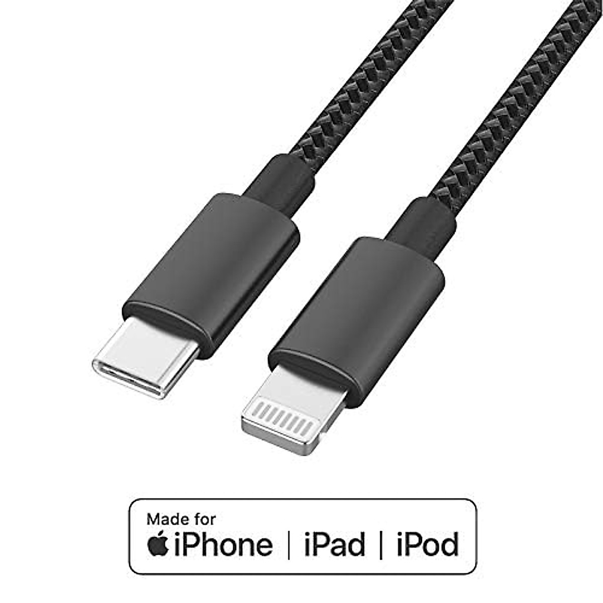 Apple MFi Certified USB C to Lightning Cable Made for iPhone X/XS/XR/XS Max / 8/8 Plus, Supports Power Delivery (for Use with Type C Chargers) 4FT (Black)