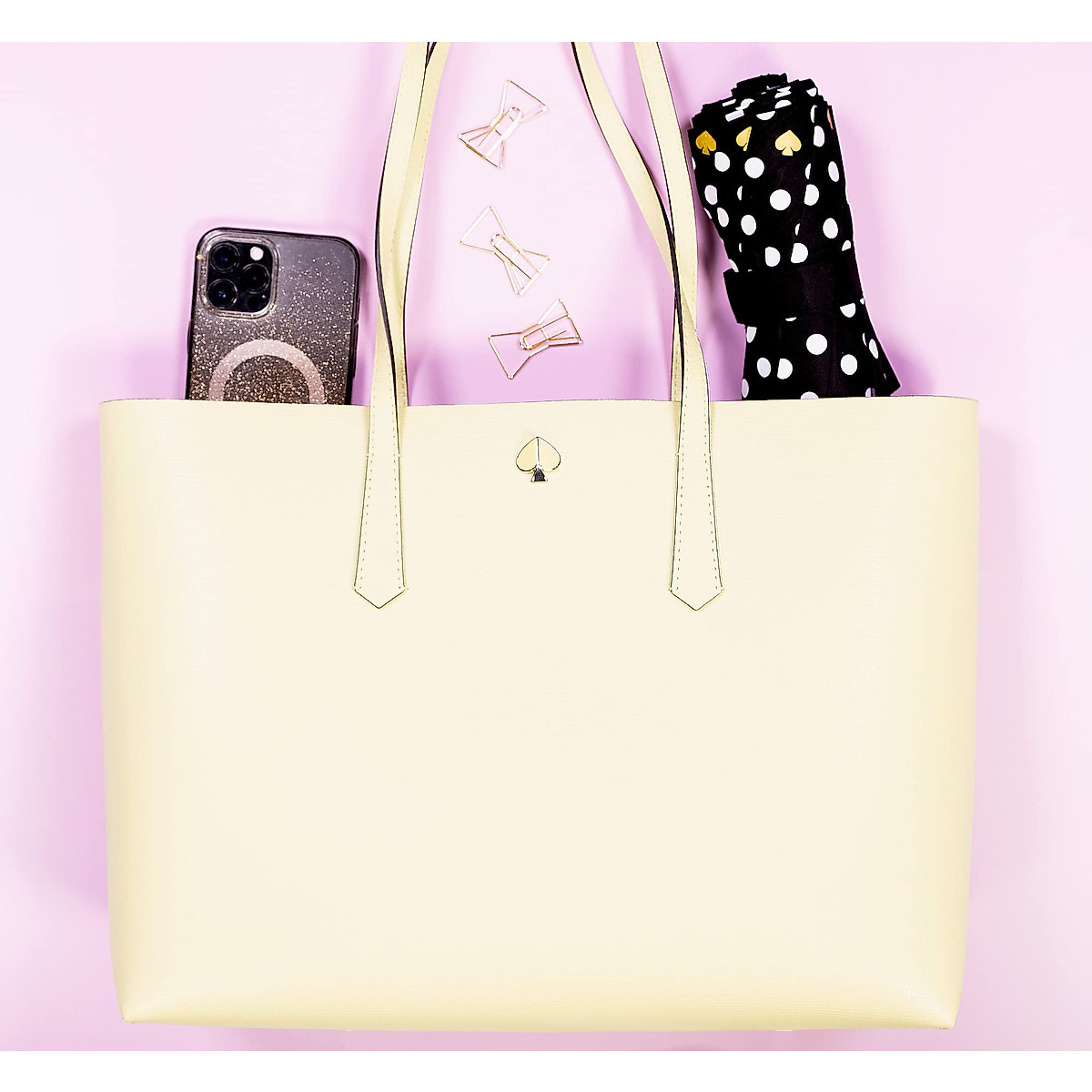 Kate Spade New York Black/White Travel Umbrella, Lightweight Compact Umbrella with Storage Sleeve, Polka Dots