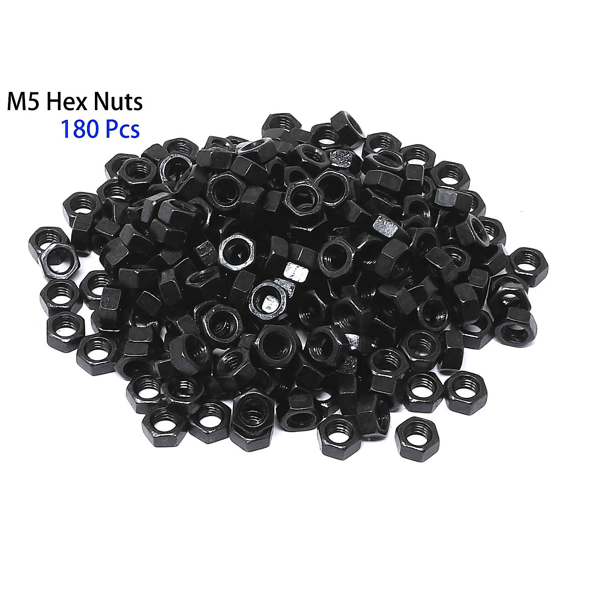 iexcell 540 Pcs M5 x 6/8/10/12/14/16/20/25/30 Alloy Steel 12.9 Grade Hex Socket Head Cap Screws Bolts Hex Nuts Washers Assortment Kit, Black Oxide Finish