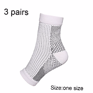 3pair Plantar Fasciitis Support Socks Men Women Sleeves for Weak Ankles Arches Heels - Pain Relief Night Splint Sock