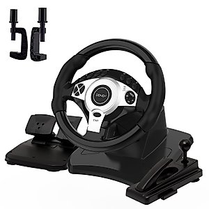 NBCP Steering Wheel Universal Usb Car Sim 270/900 degree Race Steering Wheel with pedal Pedals And Shifter Bundle for Xbox One,Xbox Series X/S,PS4,PS3