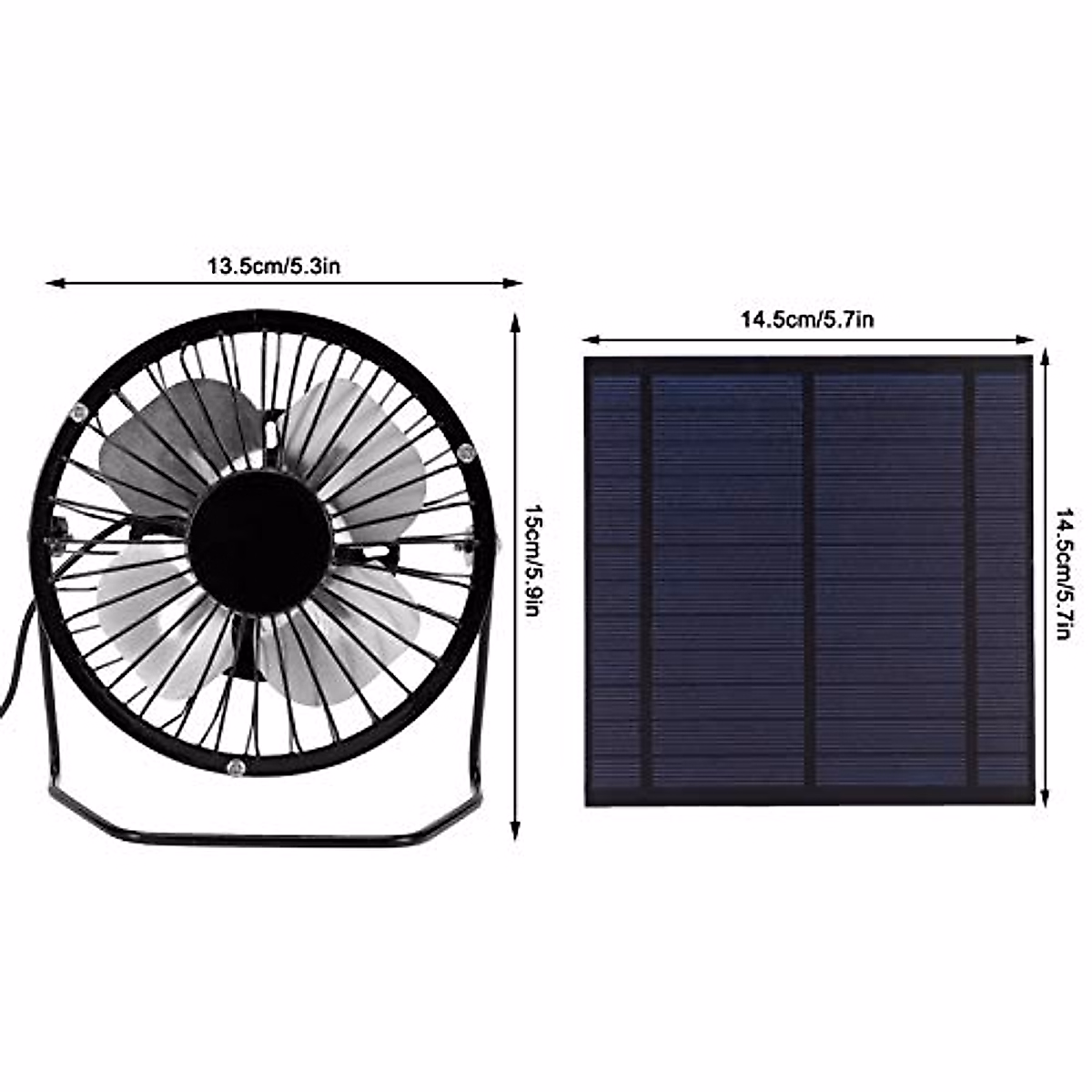 Solar Panel Solar Cell with Fan 5W, 6V PV System Solar Solar Panel for greenhouses, kennels, Trailers, RVs