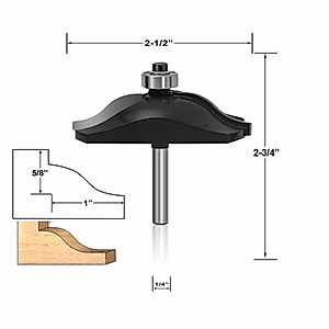 LEATBUY 3PCS Router Bit Set 1/4-Inch Shank, Round Over Raised Panel Cabinet Door Ogee Rail and Stile Router Bits, Woodworking Wood Cutter, Wood Carbide Milling Tool(1/4-Line)