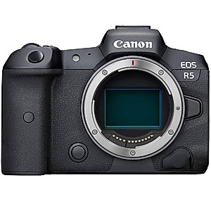 Canon EOS R5 Mirrorless Digital Camera (Body Only) (4147C002), Canon RF 24-70mm Lens, 64GB Memory Card, Case, Corel Photo Software, 2 x LPE6 Battery, External Charger, Card Reader + More (Renewed)