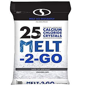 Snow Joe AZ-25-CC Resealable Premium Calcium Chloride Crystal Ice Melter, 25 lb Bag, White