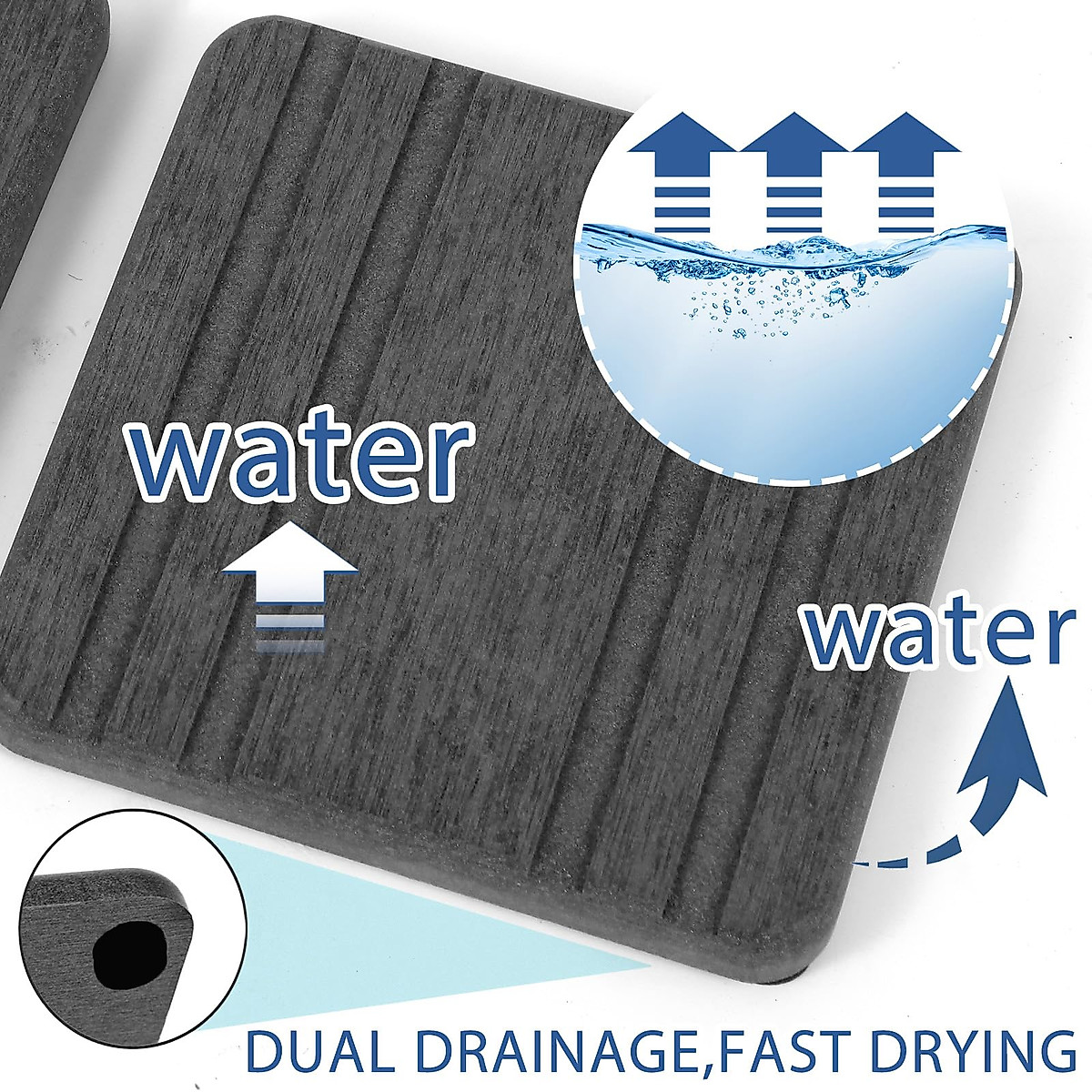 3PCS Water Absorbing Stone Tray, DryingNeat Diatomite Stone Sink Tray, Instant Dry Sink Coasters, Kitchen Sponge Hand Soap Holder, Countertop Fast Drying Counter Tray,8 * 4inch and 4 * 4inch