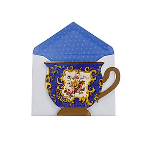 The Metropolitan Museum of Art French Teacups Collection Note Cards Greeting Cards Bulk Box Set -18 die-cut note cards 5 1⁄4" x 3 9/16" by M&G COLLECTION