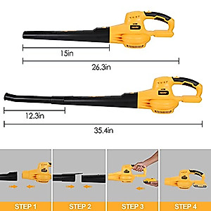 Mellif Cordless Leaf Blower for Dewalt 20V Max Battery, Handheld Electric Power Leaf Blower for Lawn Care & Yard Cleaning(Battery Not Included)