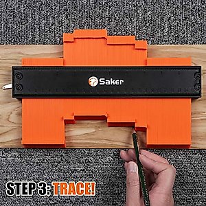 Saker Contour Gauge (10 Inch Lock) Profile Tool- Adjustable Lock-Precisely Copy Irregular Shape Duplicator -Irregular Welding Woodworking Tracing - Must Have Tool for DIY Handyman, Construction