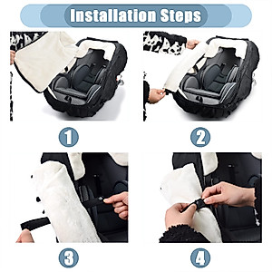 Vaxaape Baby Car Seat Cover,Car Seat Covers for Babies,Winter Protector,Universal Winter Car Seat Cover for Infant Boys Girls,Warm and Cozy,Car Seat Covers for Infant Car Seat(Black)