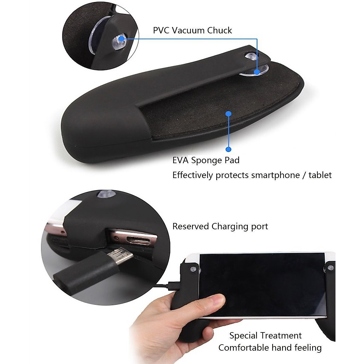 iPad /Android Tablet /SmartPhone Game Controller, Mobile Phone Gamepad Holder Mobile Game Grip Mobile Gamepad Joystick Game Clutch for 4~12.9 In Equipment(black)