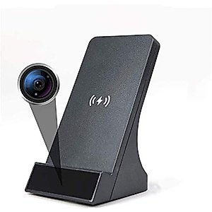LIZVIE Wireless Charger with Spy Hidden Camera, 1080P HD Mini Smart Nanny Security Cam WiFi Remote Viewing/Night Vision/Motion Detection