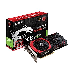 MSI GAMING GeForce GTX 980 4GB OC DirectX 12 VR READY (GTX 980 GAMING 4G)