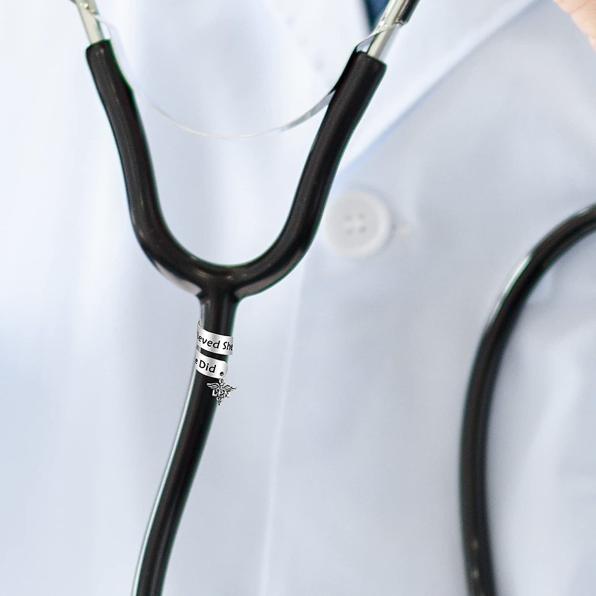 Zuo Bao Inspirational Gift LPN Nurse Stethoscope ID she believe she could so she did Stethoscope ID Licensed Practical Nurse Gift (LPN-2)