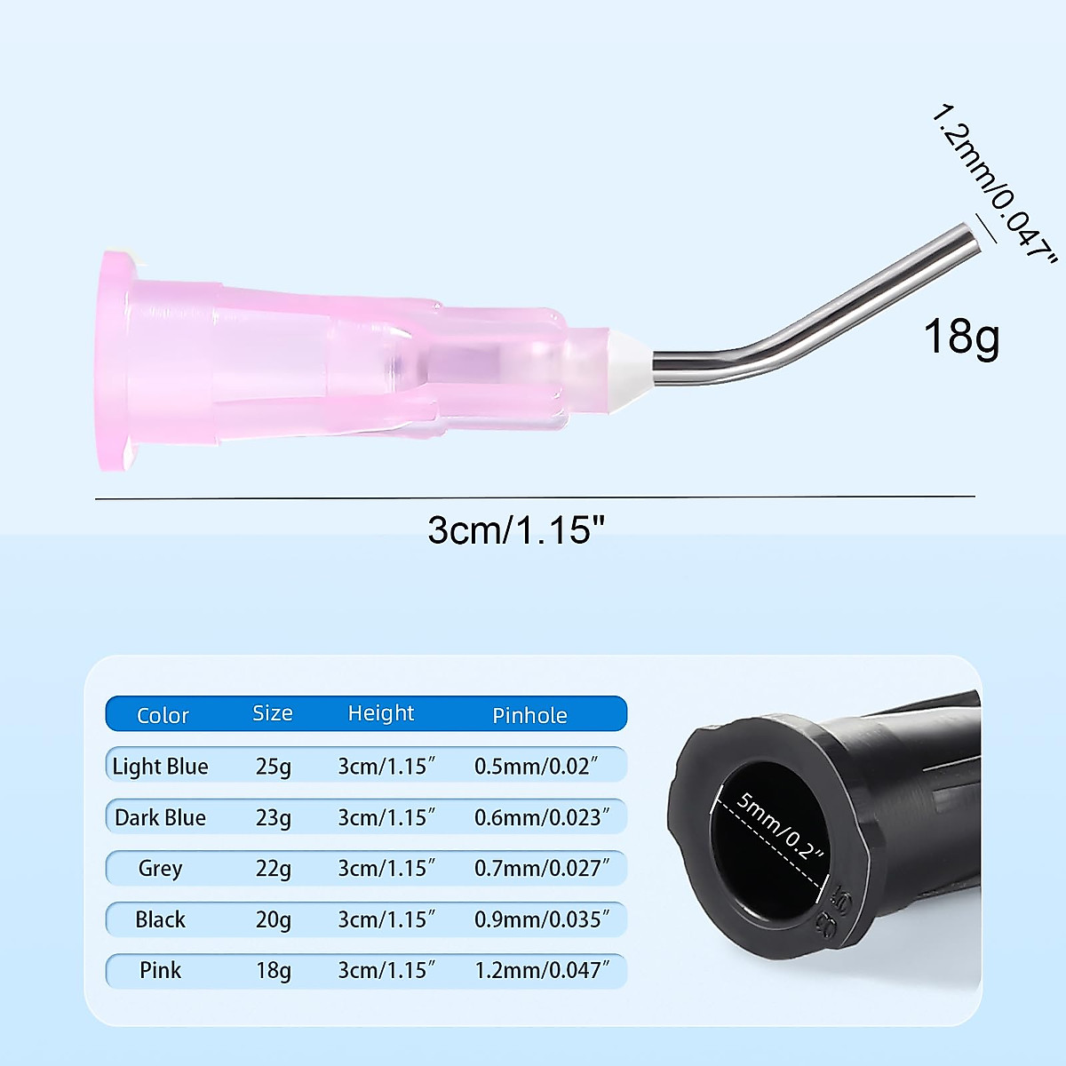 JMU 100Pcs Bent Dispensing Tips 18g, Blunt Tip Dispensing Needle, Dental Pre Bent Flow Dispensing Etch Tips, Disposable Oral Irrigation Needle Tips, Pink