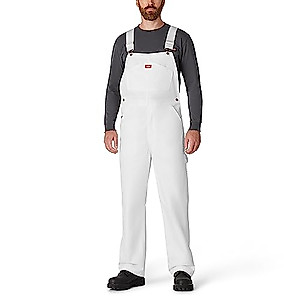 Dickies mens Painters Bib overalls and coveralls workwear apparel, White, 40W x 30L US