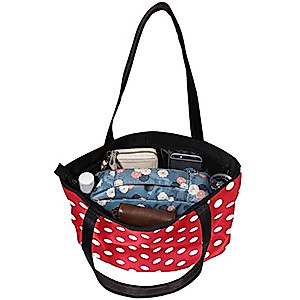 Tote Bag Women Satchel Bag Handbag Stylish Tote Handbag for Women Hobo Bag Fashion Crossbody Bag, Red White Dots Modern Pattern