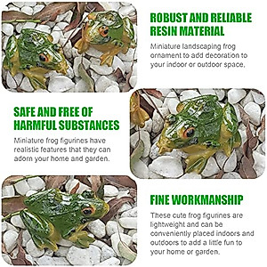 4 Pieces Miniature Frog Statue, Outdoor Garden Frog Figurines Decoration, Mini Cute Frog Figures for Patio Yard Micro Landscape Fairy Garden Ornaments