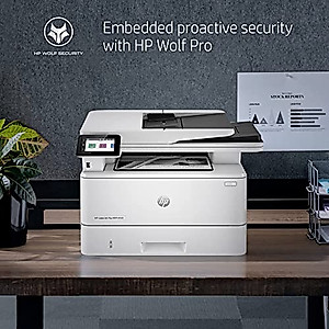 HP Laserjet Pro MFP 4101fdwe Wireless Black & White Printer, Print scan Copy fax, Auto 2-Sided Printing, 42 ppm, 512 MB, Smart Office Features and Fax, Bundle with JAWFOAL Printer Cable