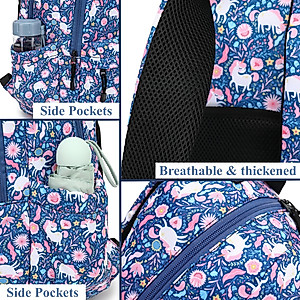 Leaper Girls Kawaii Laptop Backpack for School Boys Backpack Kids Travel Backpack Women Bookbag Cute School Bag College Bag Cat Dark Blue