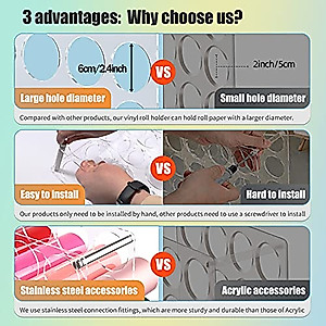 Natonhi Vinyl Roll Holder Vinyl Storage Organize 40-Holes Vinyl Storage Rack for Craft Room Vinyl Roll Storage (2-Pack, Aperture 2.36")