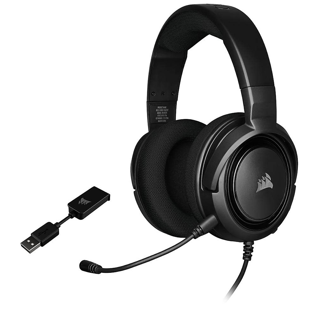 Corsair HS45-7.1 Virtual Surround Sound Gaming Headset w/USB DAC - Memory Foam Earcups - Discord Certified - Works with PC, Xbox Series X, Xbox Series S, PS5, PS4, Nintendo Switch, MacOS - Carbon