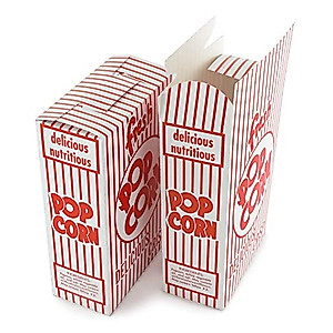 Snappy 1-E Small Red and White Close Top Popcorn Boxes, 3/4 Ounce, 100 Count