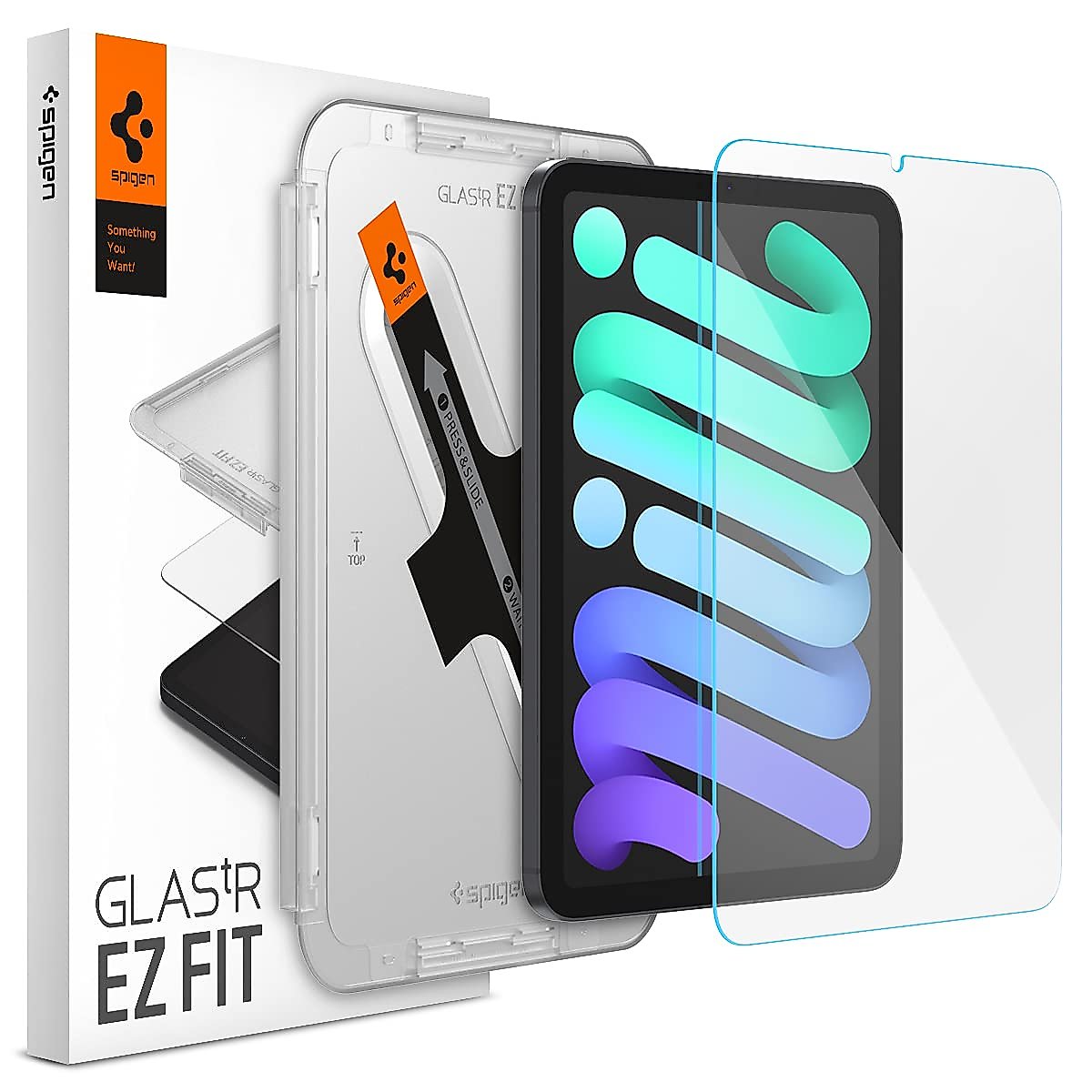 Spigen Tempered Glass Screen Protector [GlasTR EZ Fit] Designed for iPad Mini (2024 7th Generation A17 Pro / 2021 6th Generation) [Case-Friendly]