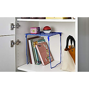 LockerMate Stac-A-Shelf Locker Shelf, Stackable, Extra Tall, Fits Standard Size School Lockers, Blue