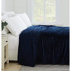 Southshore Fine Living, Inc. Oversized Fleece Throw Blanket for Bed, Warm Blankets for Winter, Extra Large Blanket, Cozy Plush Blanket (68 x 98) Twin/Twin XL Navy Blue Color