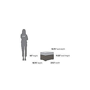 Homestyles Boca Raton Outdoor Ottoman, 1 Seat, Grey