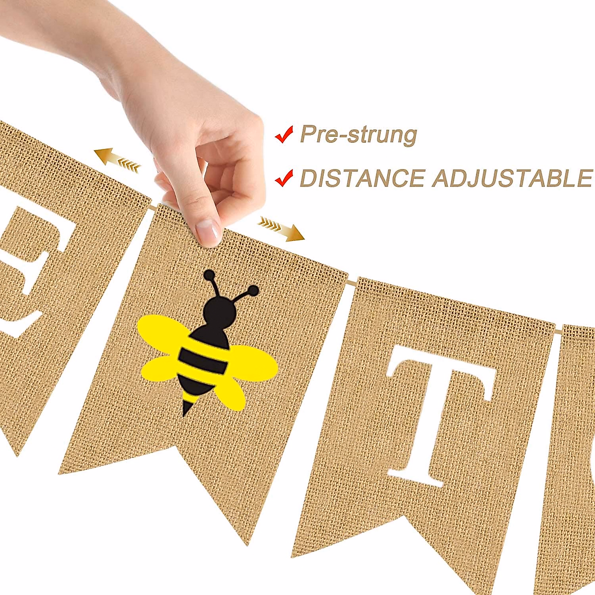 Rainlemon Bride to Bee Banner Jute Burlap Bridal Shower Wedding Bunting Garland Decoration