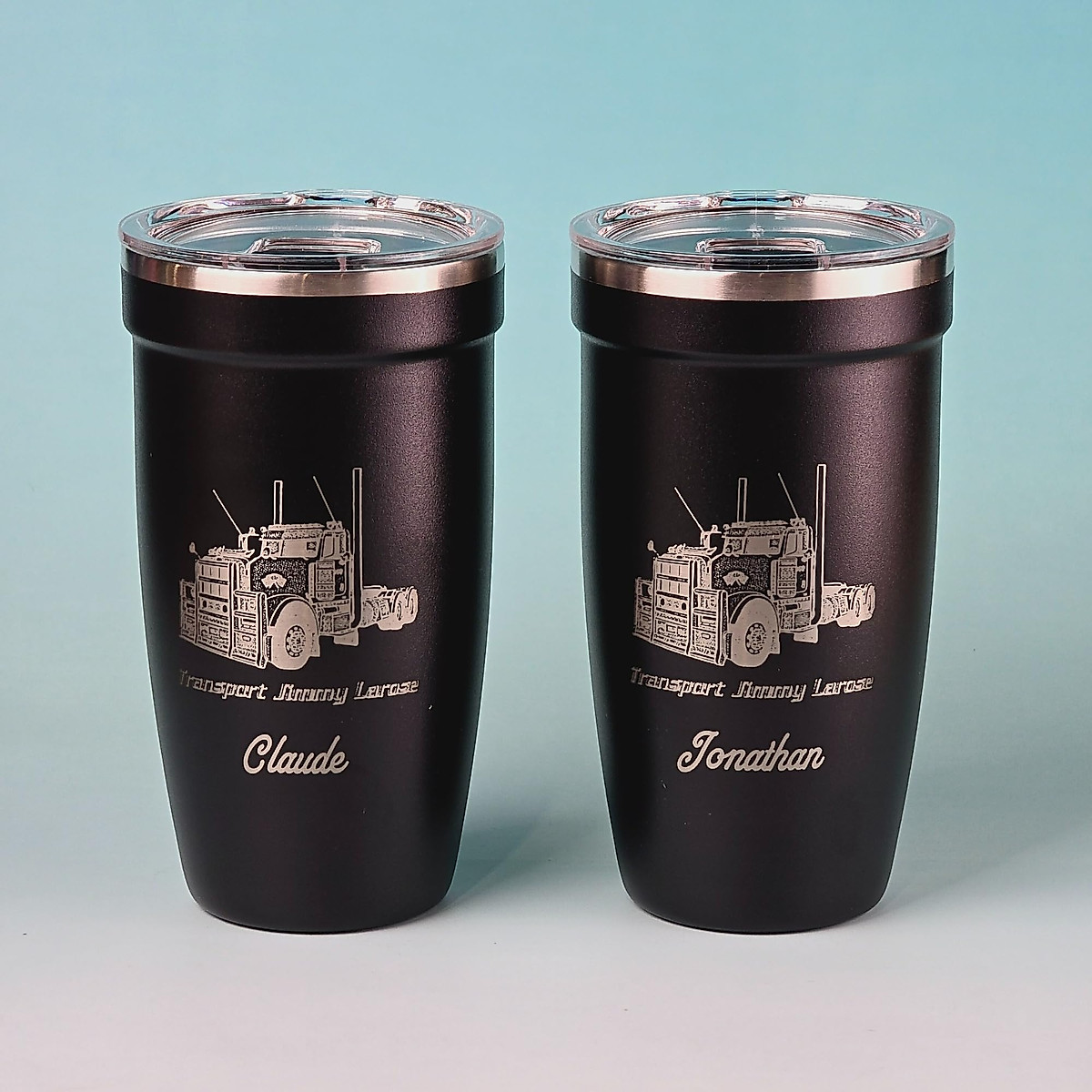 Personalized Photo Engraved Engraved Insulated Tumbler, Name Engraved Tumbler 16 oz. Stainless-Steel Travel Mug with Slide Lid, Custom Design Christmas Gift (Peyto 16) (Plum)