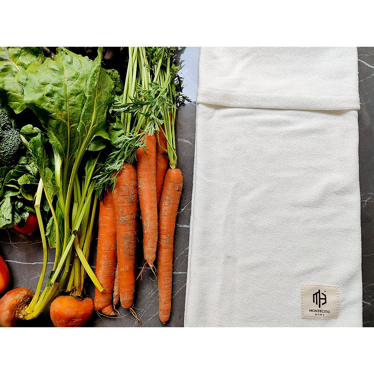 Organic Cotton Vegetable Crisper Bag - Variety Set of 3 - Simply Wet & Keep Your Veggies Fresher, Longer in Refrigerator!