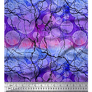 Soimoi Cotton Canvas Fabric Lemon Slice & Texture Decor Fabric Printed Yard 42 Inch Wide