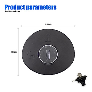 GKmow Pack-1 Locking Fuel Tank Gas Cap, Lock Filler Plug for Edge Escape Expedition Explorer F150 Fiesta Flex Focus Fusion Taurus # 8U5Z-9C268-B (Black)