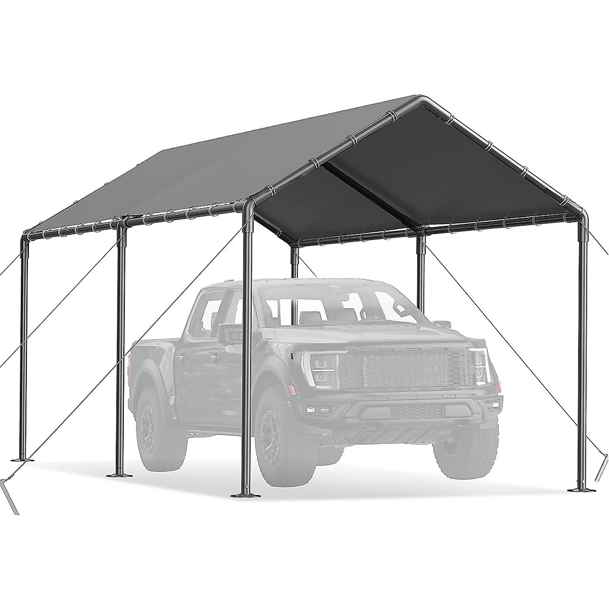 Carport Canopy 10x20 Heavy Duty, Metal Carport Waterproof Carport Garage Tent Outdoor for Car Tuck Boat SUV Party (Grey)