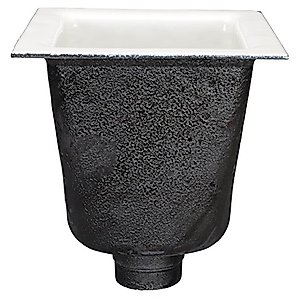 Zurn FD2377-NH3 A.R.C. Floor Sink, 10" Sump Depth, 3" No-Hub Connection, 12" x 12", White