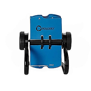 Rolodex Open Rotary Business Card File with 200 2-5/8 by 4 inch Card Sleeve and 24 Guide, 400-Card Cap, Black (67236)