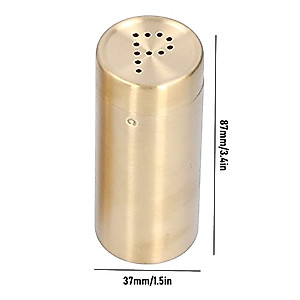 Spice Stainless Steel Pepper Shaker Kitchen Tool Salt Sugar Spice Pepper Shaker Dredge Salt/Sugar/Pepper Shaker Seasoning Bottle Salt and Pepper Shaker Kitchen Tool (golden, L)