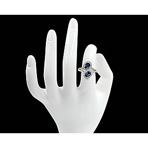 925 Sterling Silver Natural 7X5 MM Oval Cut London Blue Topaz Gemstone Solitaire Ring Women Jewelry December Birthstone Promise Ring For Love and Friendship Gift (Rose Gold Rhodium Plated Silver, 11)