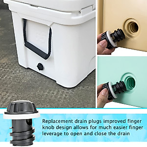 2 Pack Cooler Drain Plugs,Leak-Proof Design Cooler Plug Replacement Plug Fit for YETI Tundra Coolers & Roadie Coolers and RTIC Coolers Accessories