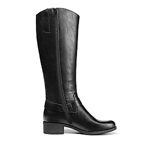 DREAM PAIRS Women's Knee-High Boots, Comfortable Pull On Side Zipper Buckle Riding Boots, Black, Size 10, Sdkb2312w