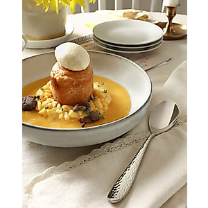 DANIALLI Modern Marettimo Hammered Silverware Set - 18/10 Stainless Steel Flatware for Elegant Dining - Dishwasher Safe Cutlery - Ideal for Home or Restaurant Use (30-Piece)