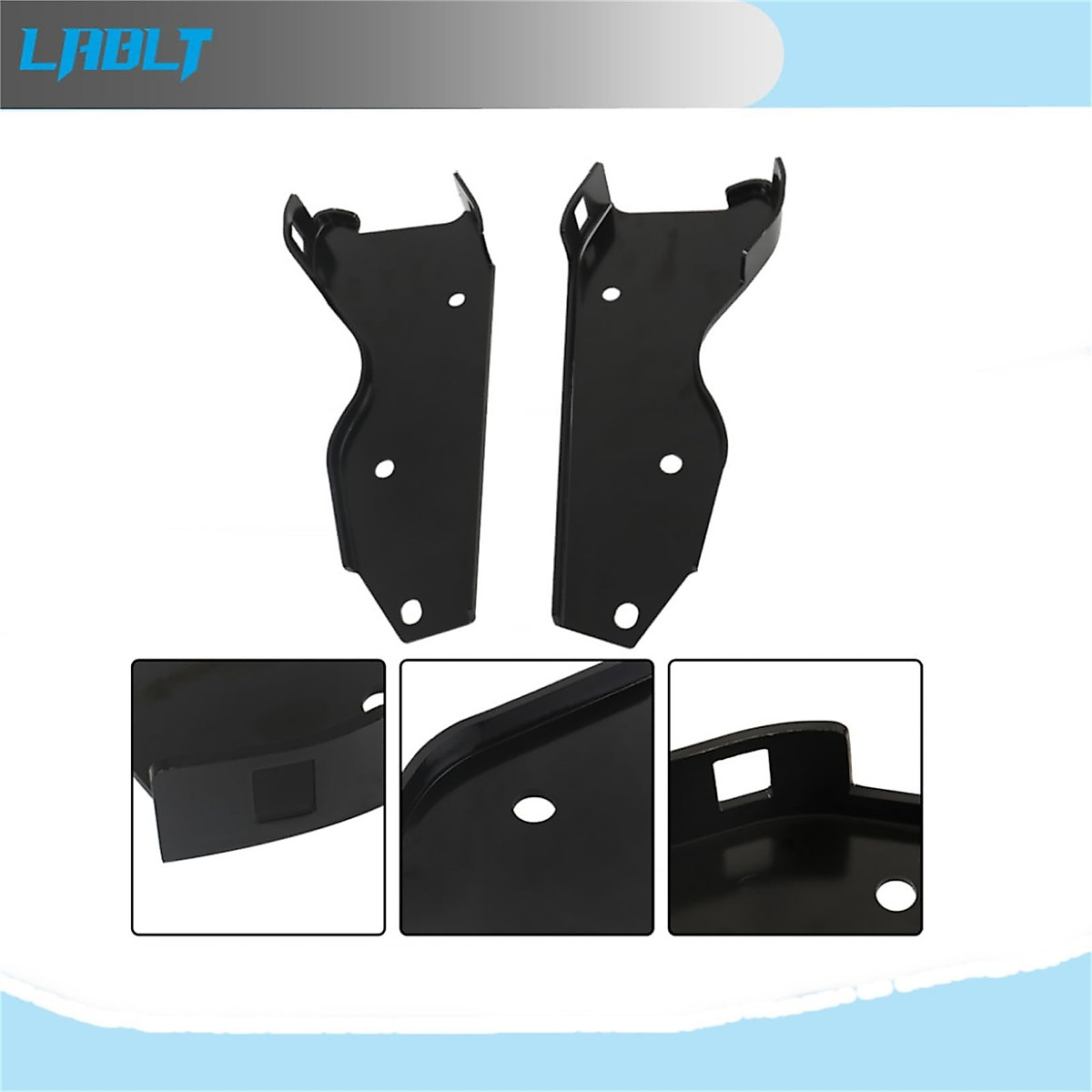 LABLT Rear Bumper Brackets Replacement for Pickup 2WD / 4WD 1964-1972, F-100, F-250, F-350, Black, Steel