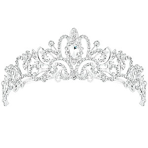 AOPRIE Silver Tiaras and Crowns for Women Girls Princess Crystal Crown with Combs Women's Headbands Bridal Wedding Prom Birthday Party Headbands for Women