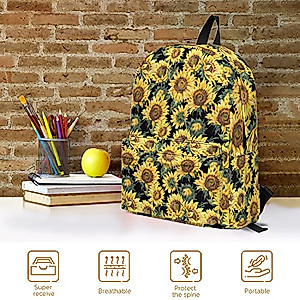 Travel Backpack Sunflower Backpacks Laptop Backpacks Lightweight Daypack Mini Backpack For Boys Girls 16 Inch
