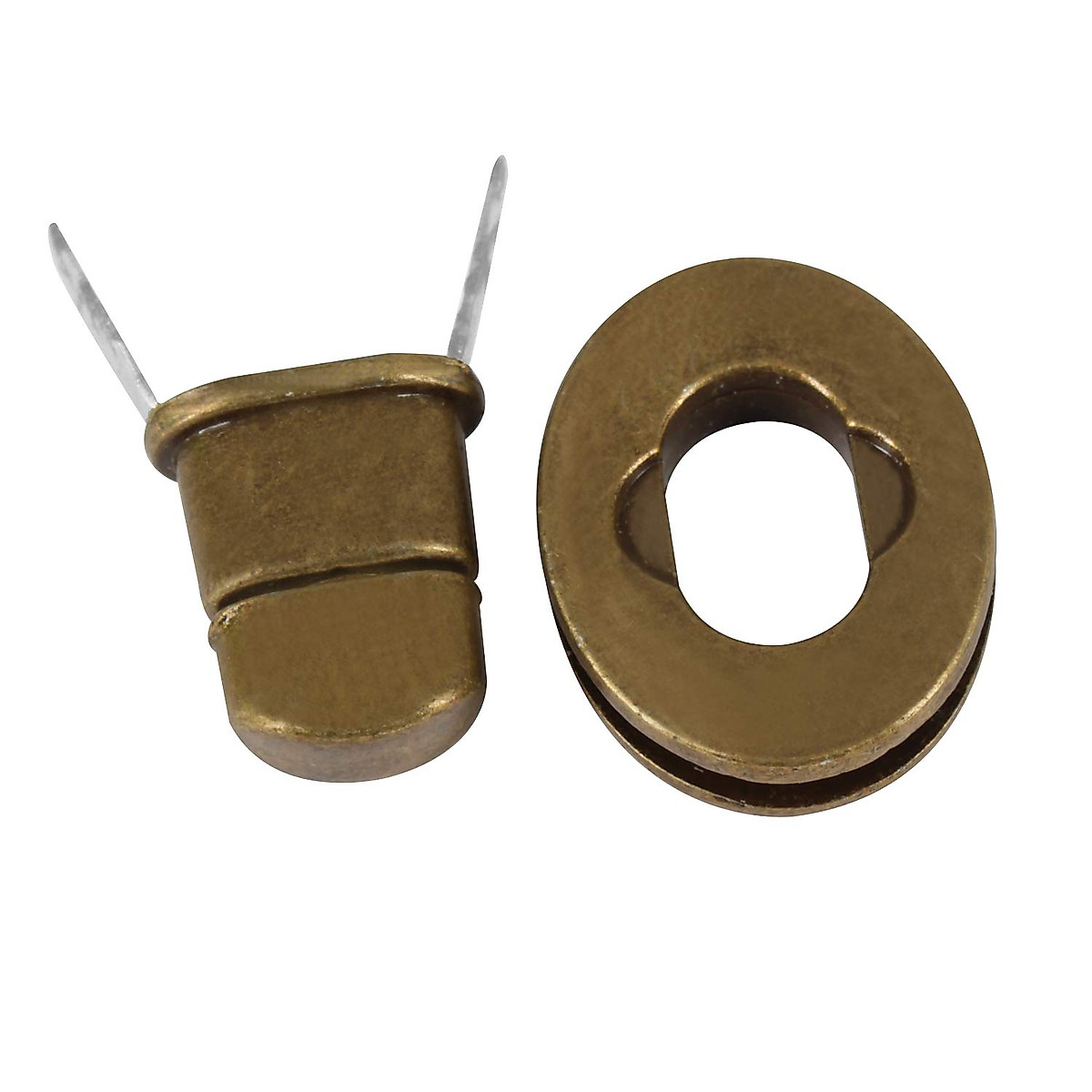 Trimming Shop Oval Shape Twist and Turn Lock Bronze Clasp Buckle Lock Closures for Handbags, DIY Projects, Art & Crafts, Clutches, Bags, Purse, 22mm x 28mm 10pcs